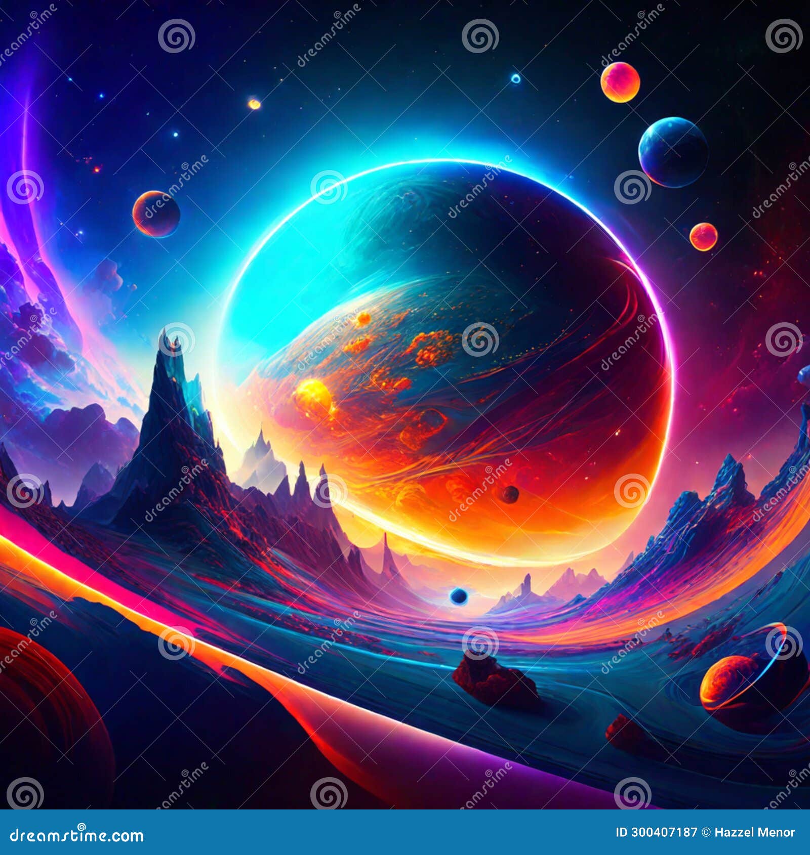 Celestial Wonders: Abstract Cosmos Symphony Stock Illustration ...