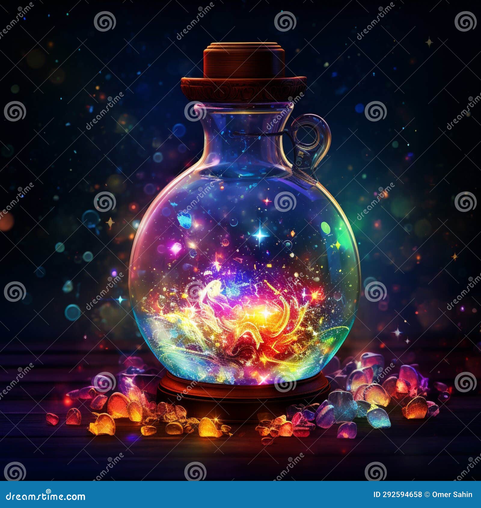 Mystical Potion Bottle with Enchanting Glow Stock Photo - Image of ...