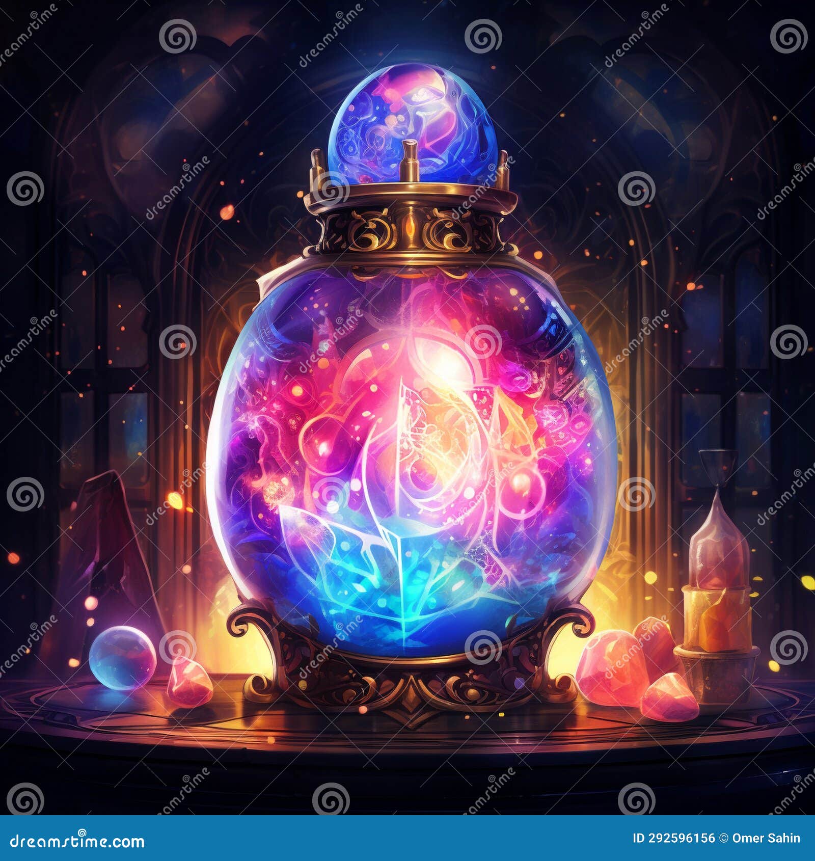 Mystical Potion Bottle with Enchanting Glow Stock Photo - Image of ...