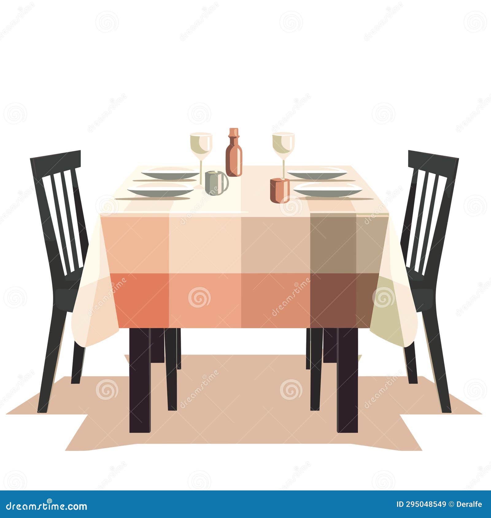 Elegant Dining: Table Setting Vector Illustration on White Background ...