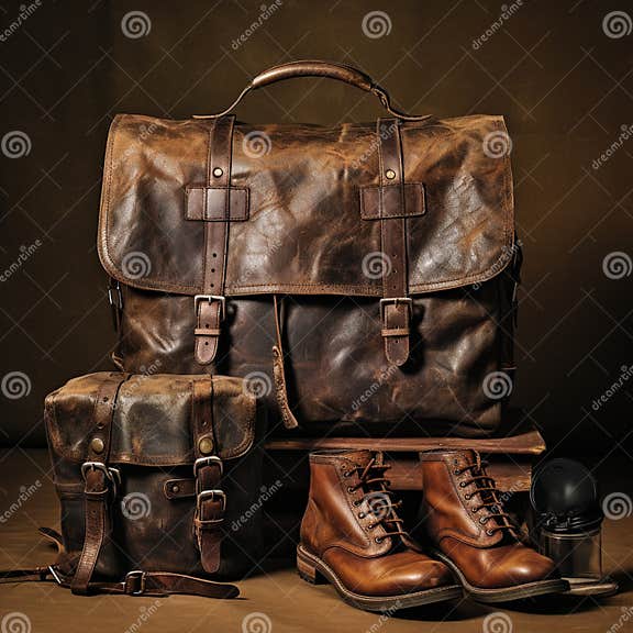 Rugged Adventure: Rough and Refined Leather Stock Image - Image of ...
