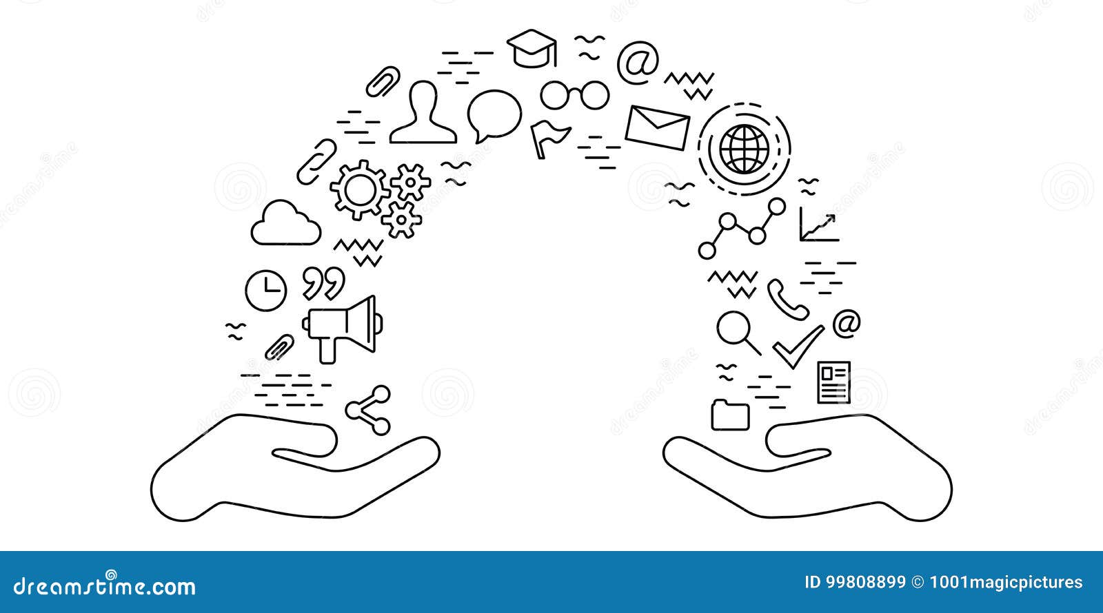 Experience Exchange Horizontal Stock Vector - Illustration of line ...