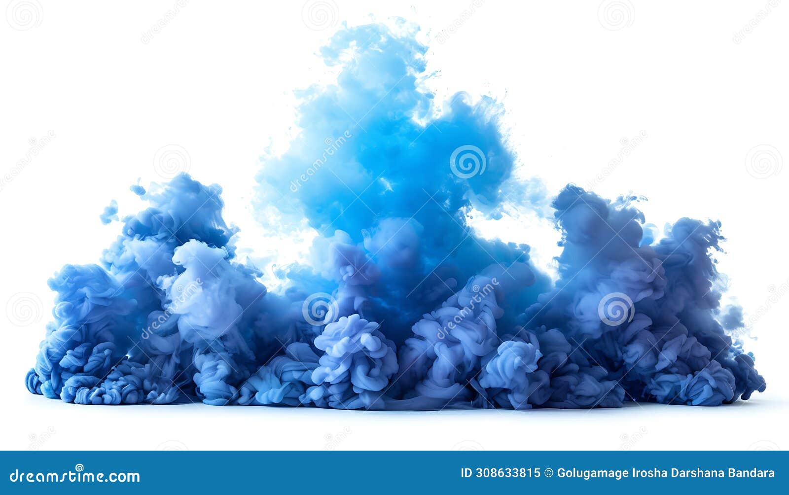 "Blue Smoke Explosion Border - Dynamic Design Element in Isolated Stock ...
