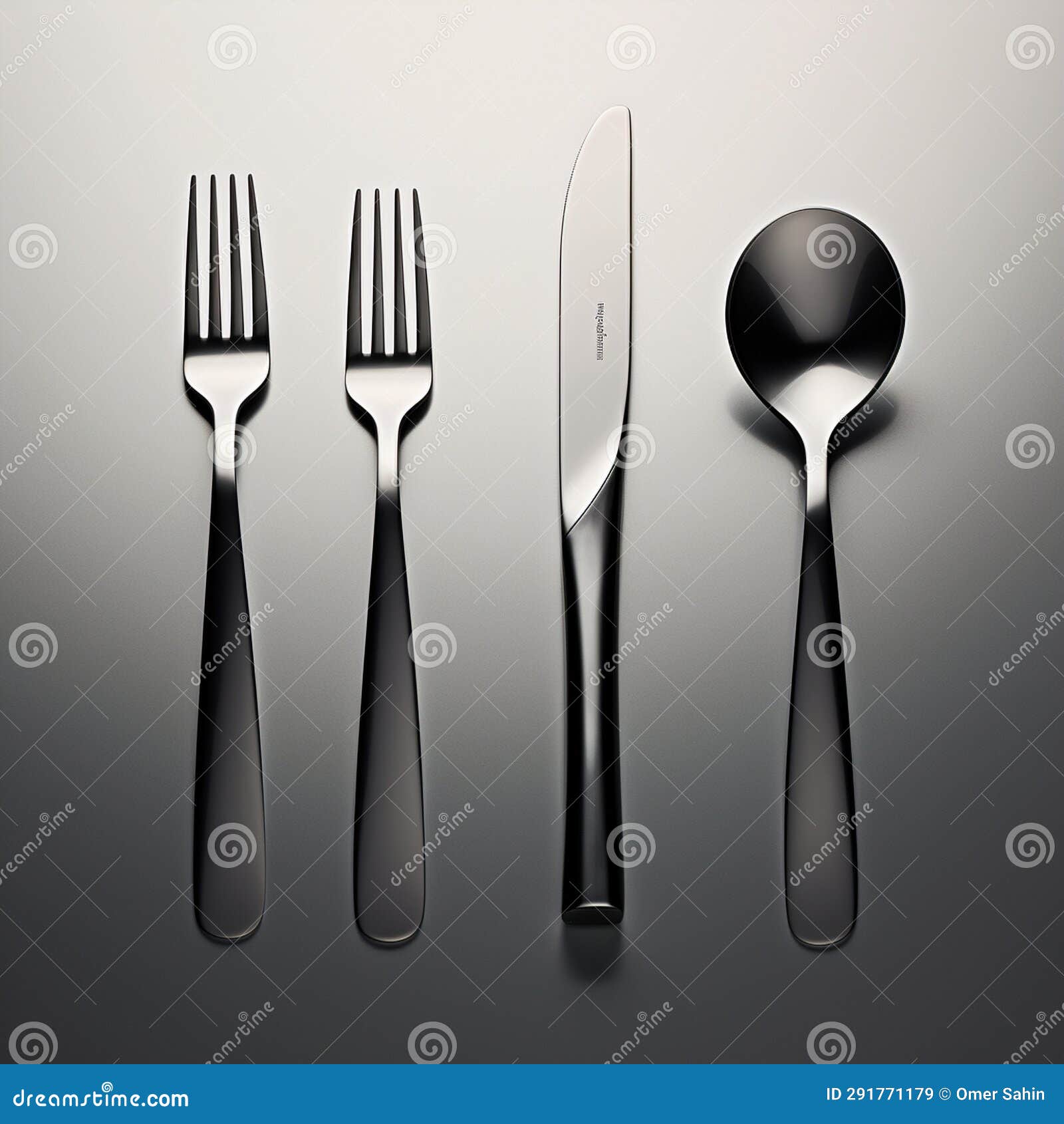 Minimalist Futuristic Cutlery Set Stock Image - Image of cutlery ...