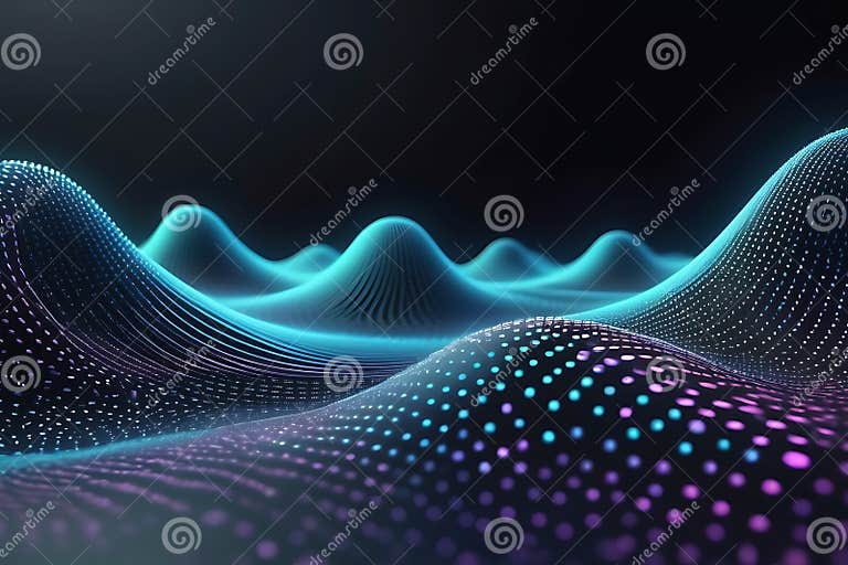 3D Abstract Waves, Big Data Visualization, Pulsating and Floating Waves ...