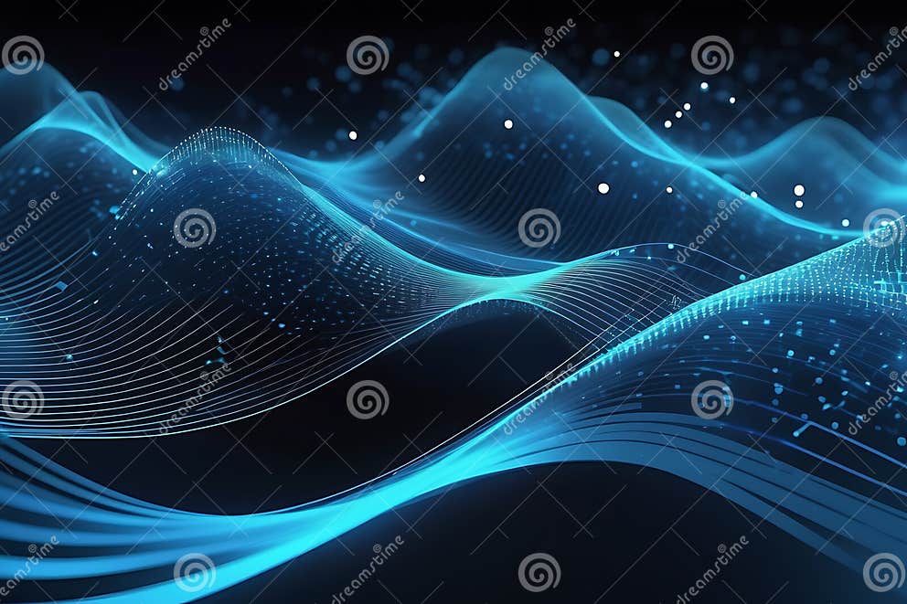 3D Abstract Waves, Big Data Visualization, Pulsating and Floating Waves ...