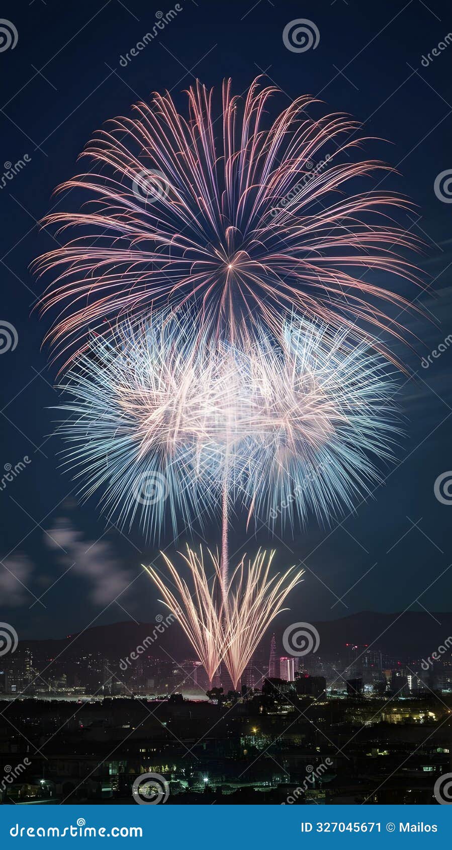 Experience the Gorgeous Multi-Colored Fireworks Display Panorama ...