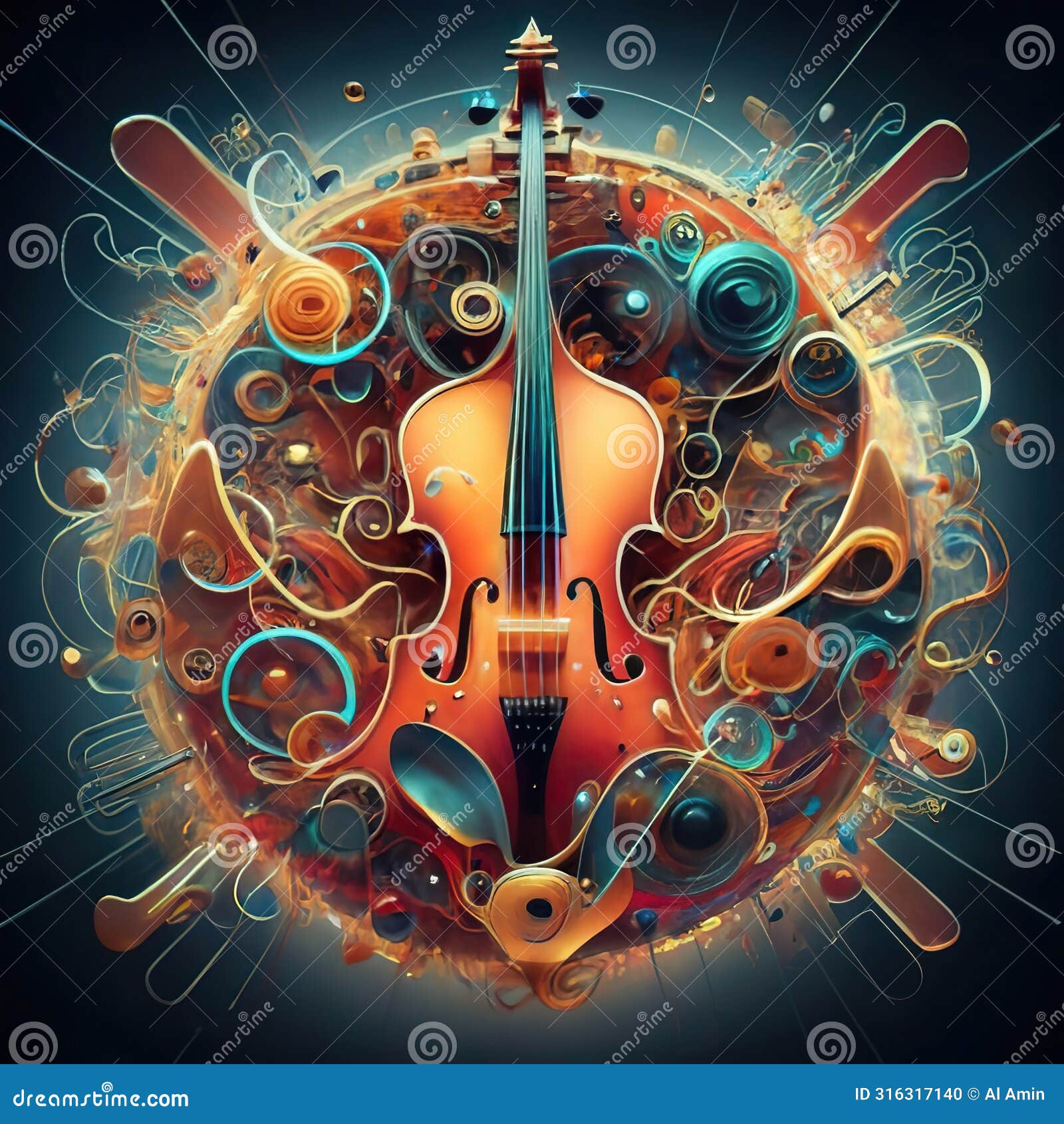Digital Art Harmonizing Music and Sound Stock Illustration ...