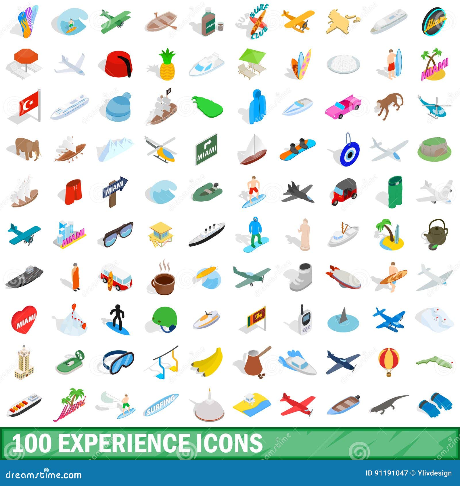 100 Experience Icons Set, Isometric 3d Style Stock Vector ...