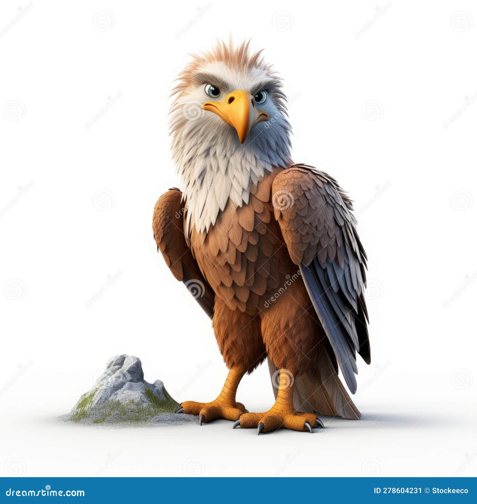 Realistic Eagle Painting On Rock With Blue Sky Background Royalty-Free ...