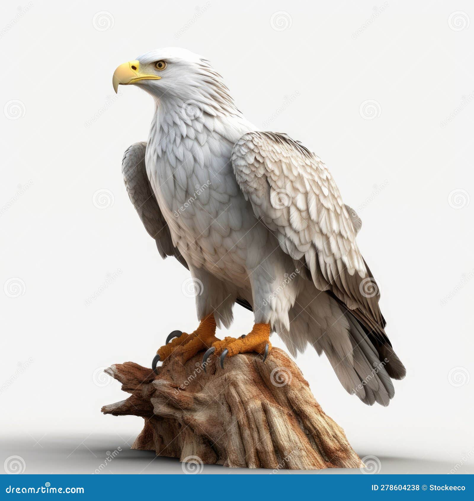 Realistic Eagle in Pixar Style on White Background in 8k Uhd Stock ...
