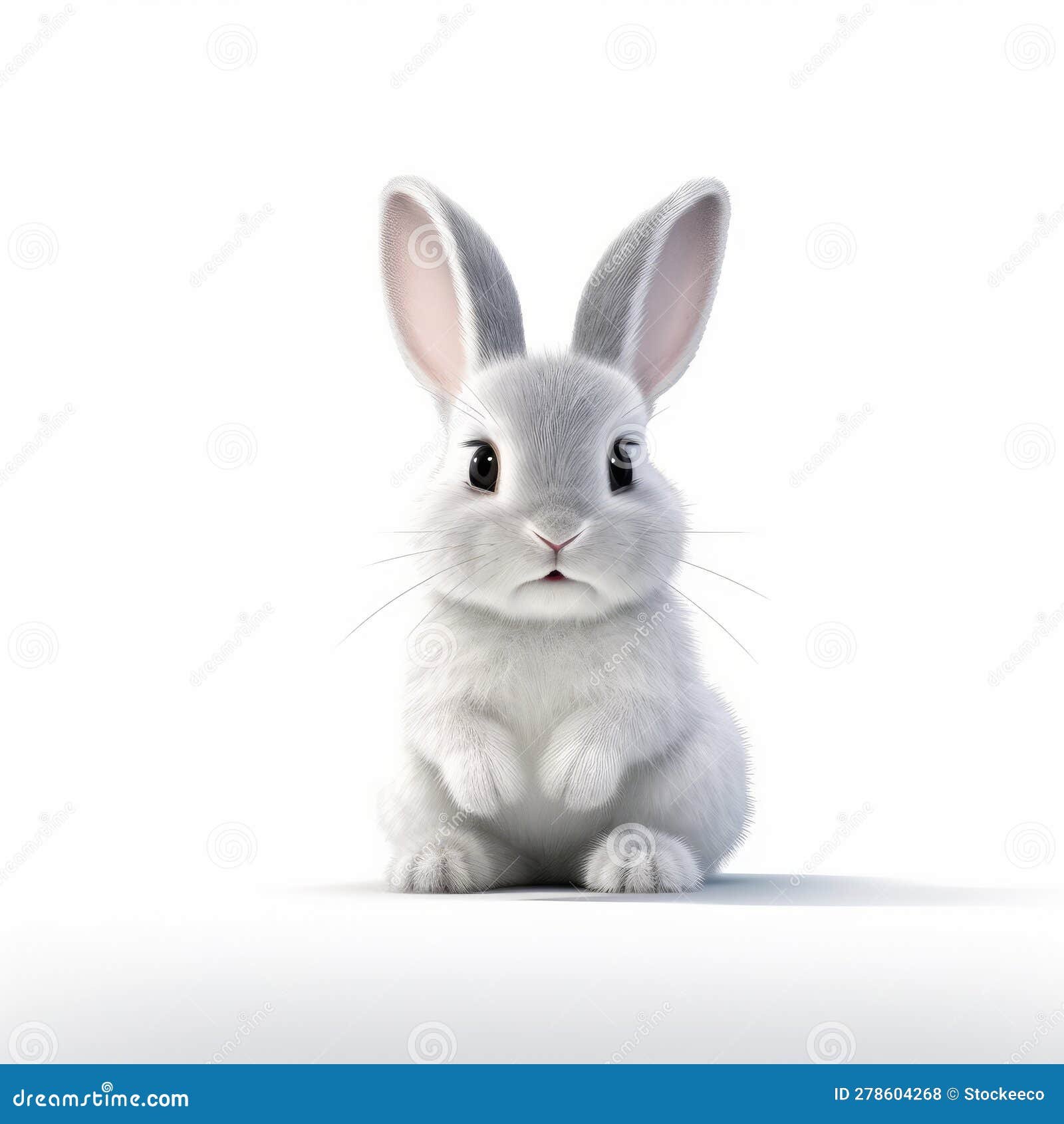 Realistic Pixar-style Rabbit on White Background in 8k Uhd Stock ...