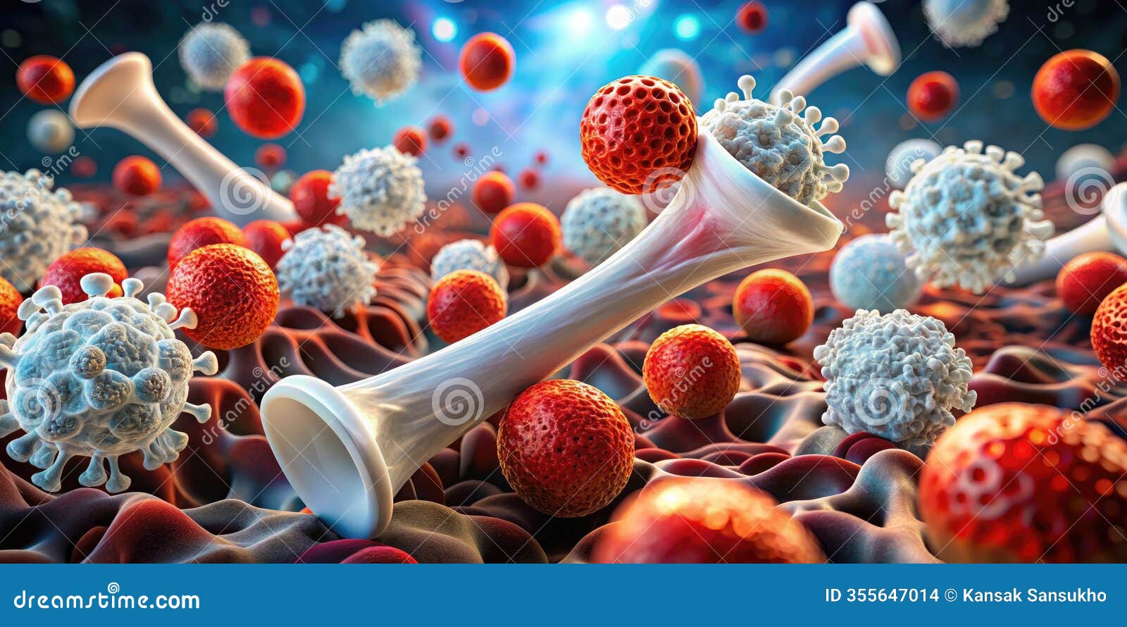 UltraRealistic 8K CGI Rendering Of Human Bone Marrow A Microscopic Deep ...