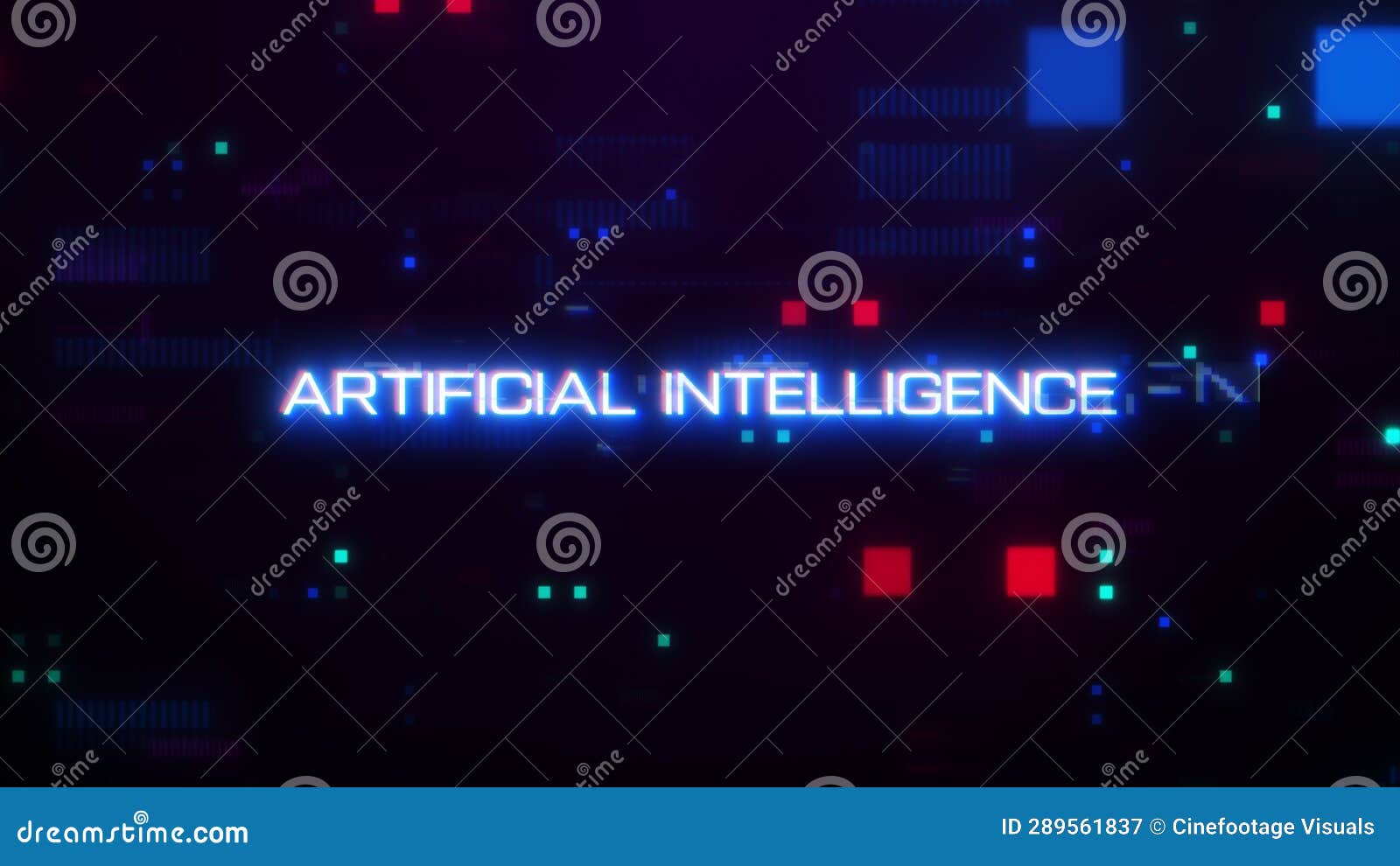 Artificial Intelligence Word with Digital Glitch Stock Illustration ...