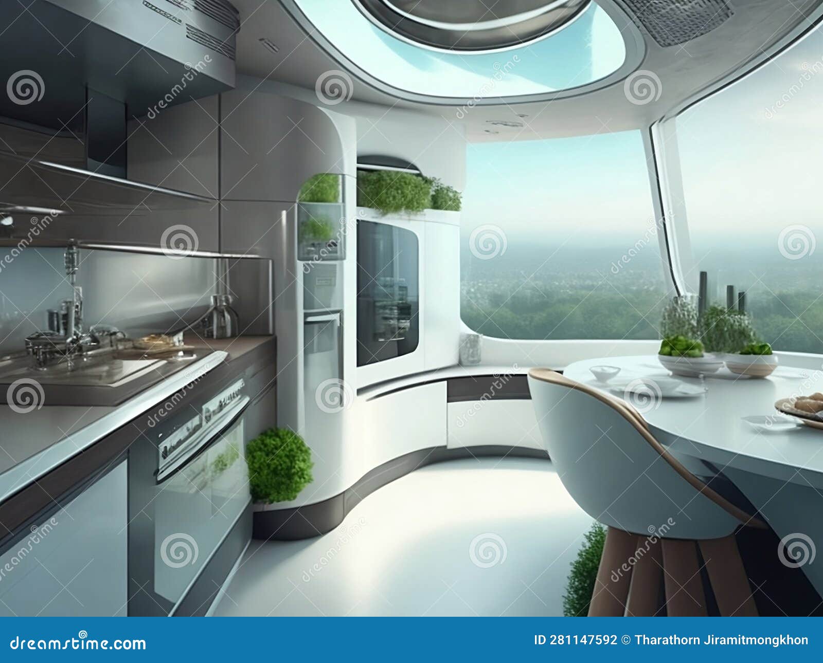 Futuristic Kitchen Design: Transforming Cooking into an Art Stock ...