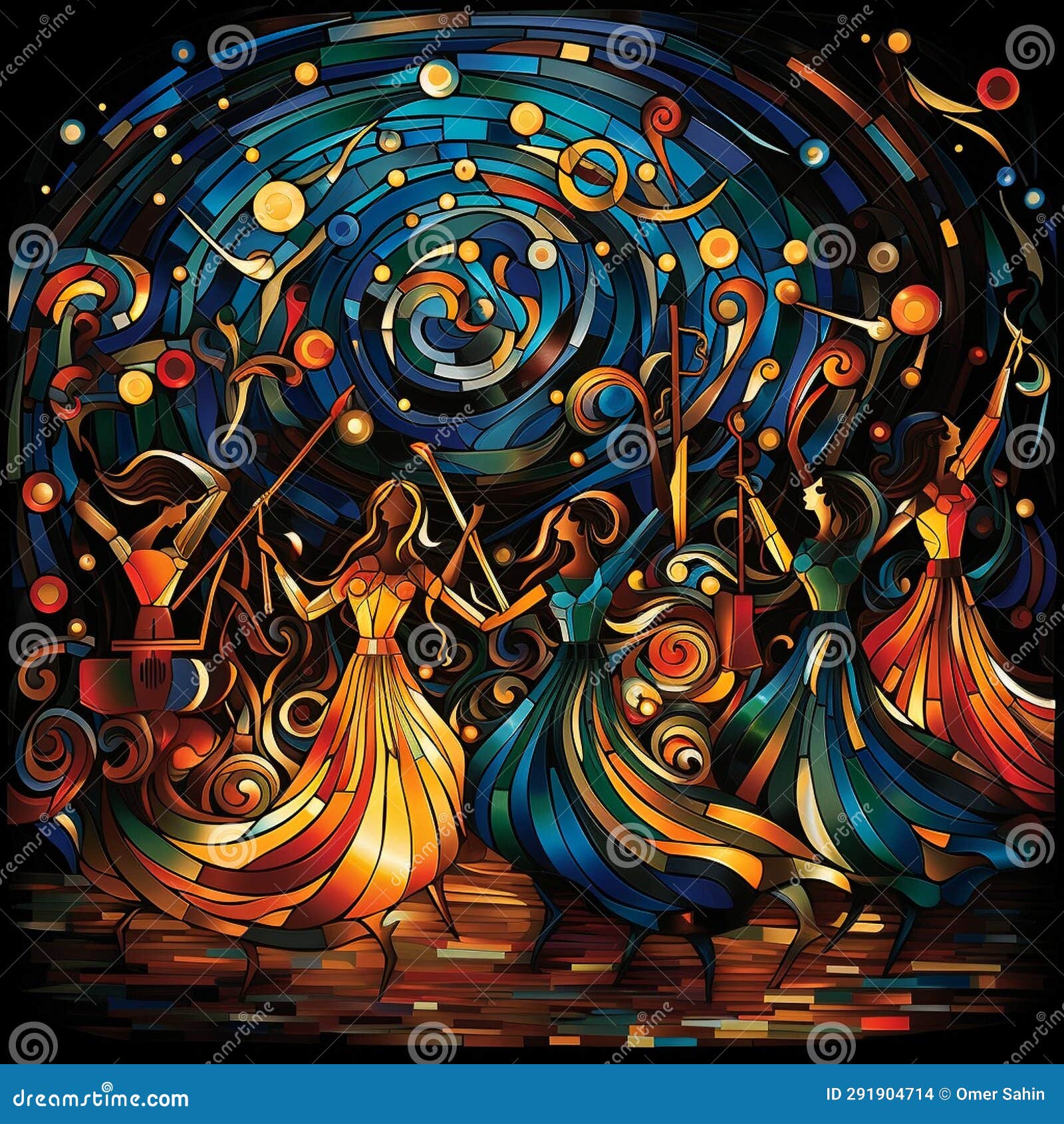 Harmony in Motion: a Dance of Musical Instruments Stock Photo - Image ...