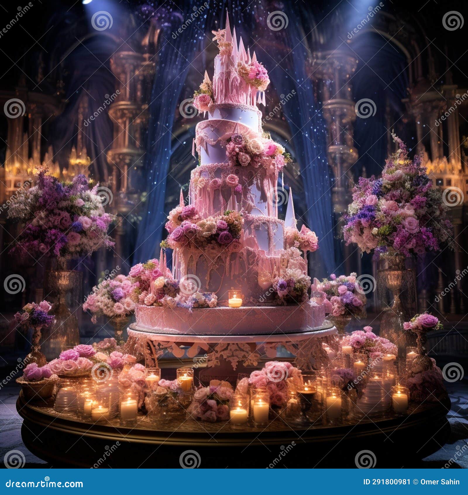 Extravagant Cake Served in a Fairytale-Inspired Setting Stock Image ...