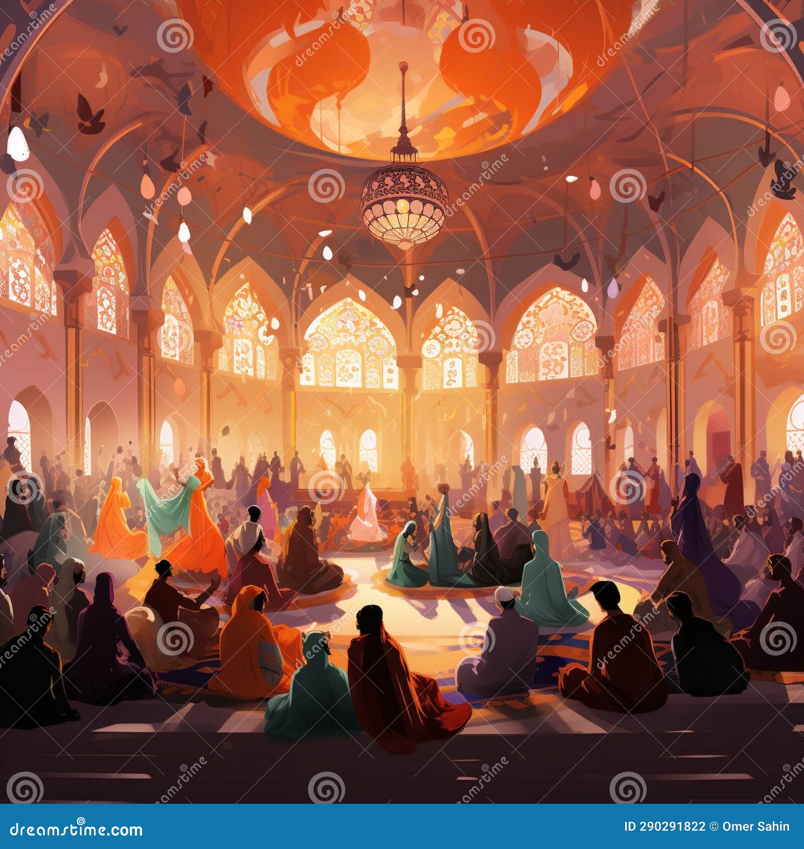 Harmony in Halls - Interfaith Gathering in a Grand Religious Hall Stock ...