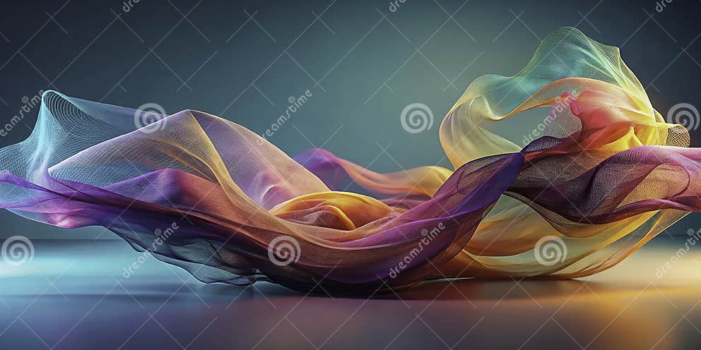 Captivating Abstract Design: Floating Mesh Fabric with Ethereal ...