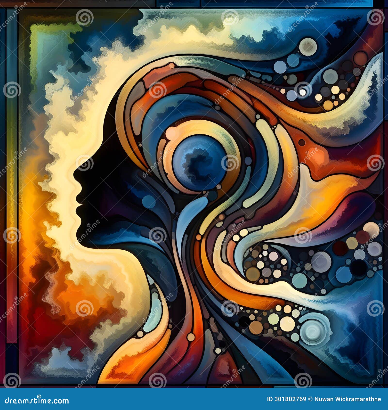Embracing Duality: AI Artwork Reflecting Shadows Stock Illustration ...