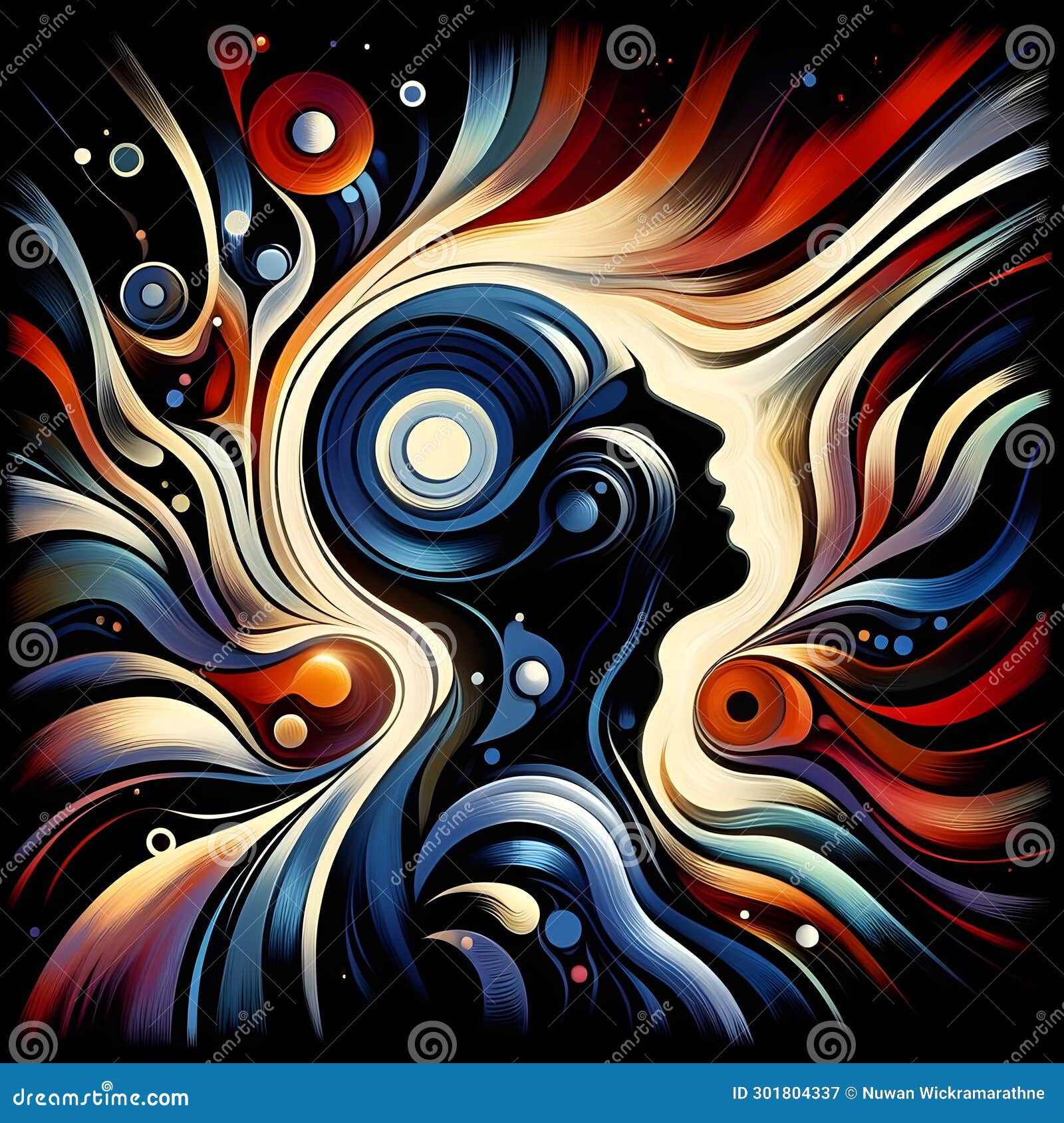 Contrasting Shades: AI Art Reflecting Human Shadows Stock Illustration ...