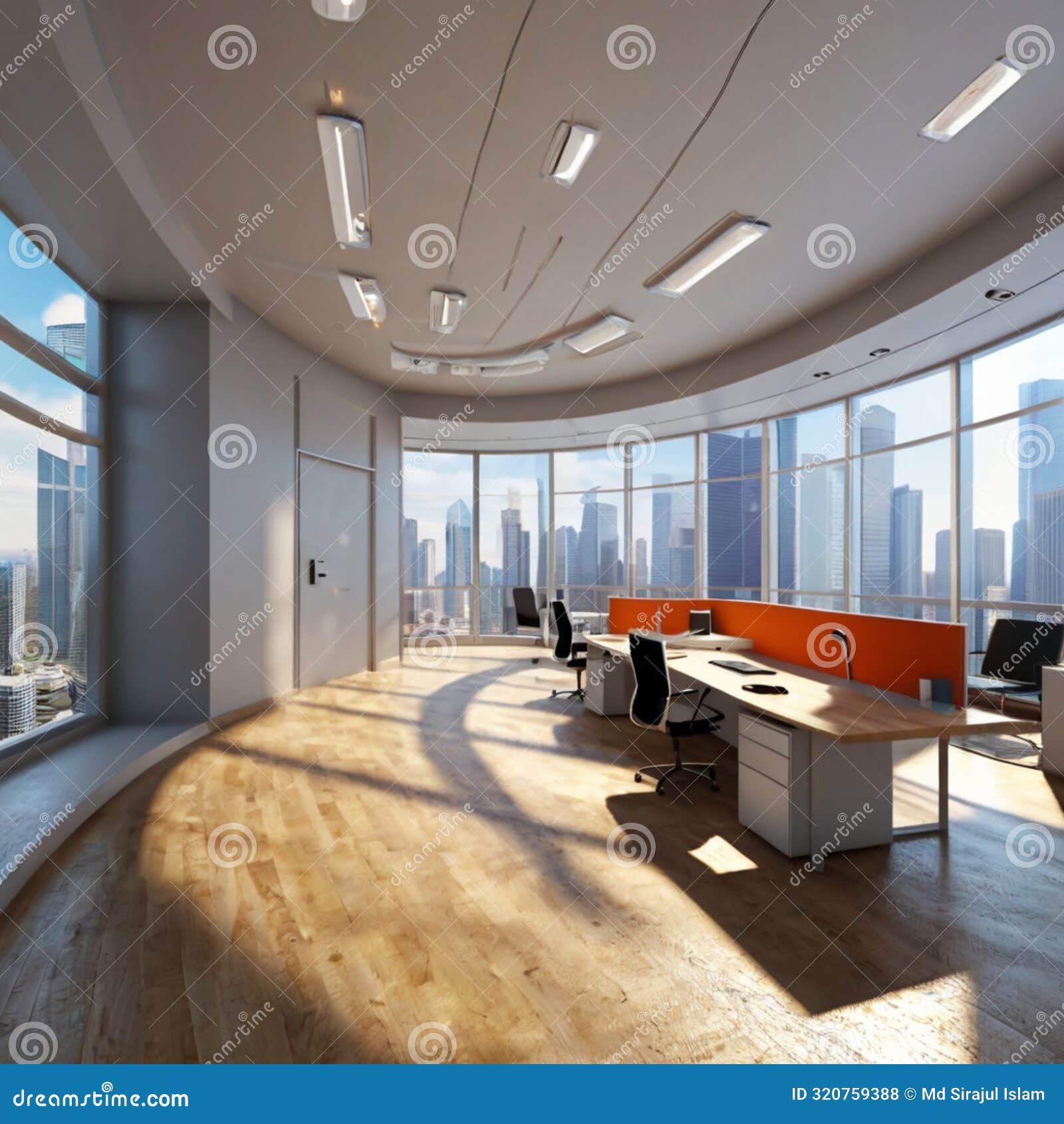 Immersive 360° Virtual Reality Office Interior: a Futuristic Workspace ...