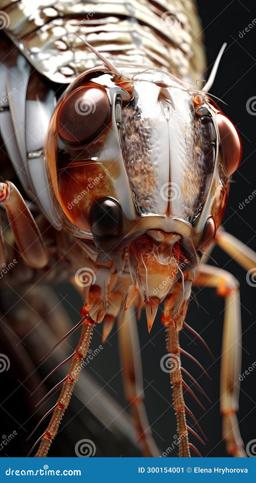 Hyper-Realistic Cockroach Close-Up Stock Image - Image of insect ...