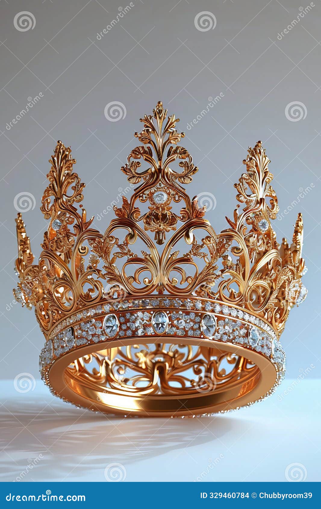 Experience Opulent Charm of a Detailed Gold Crown in Stunning 3D Render ...