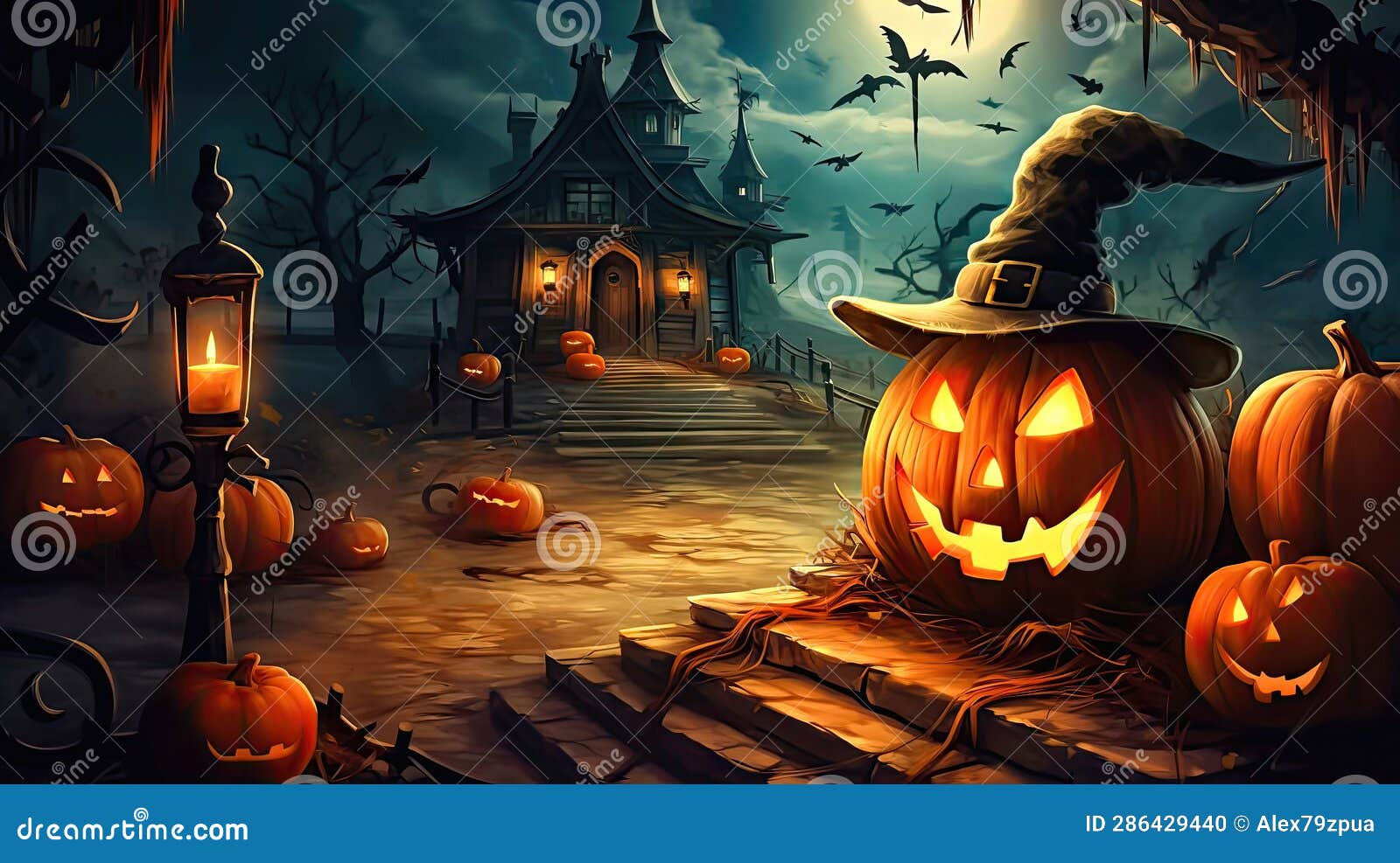 Pumpkin Extravaganza: Festive Halloween Background - Generative AI ...