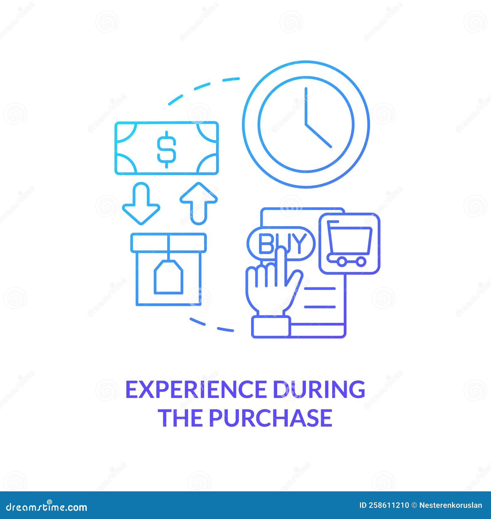 Experience during Purchase Blue Gradient Concept Icon Stock Vector ...