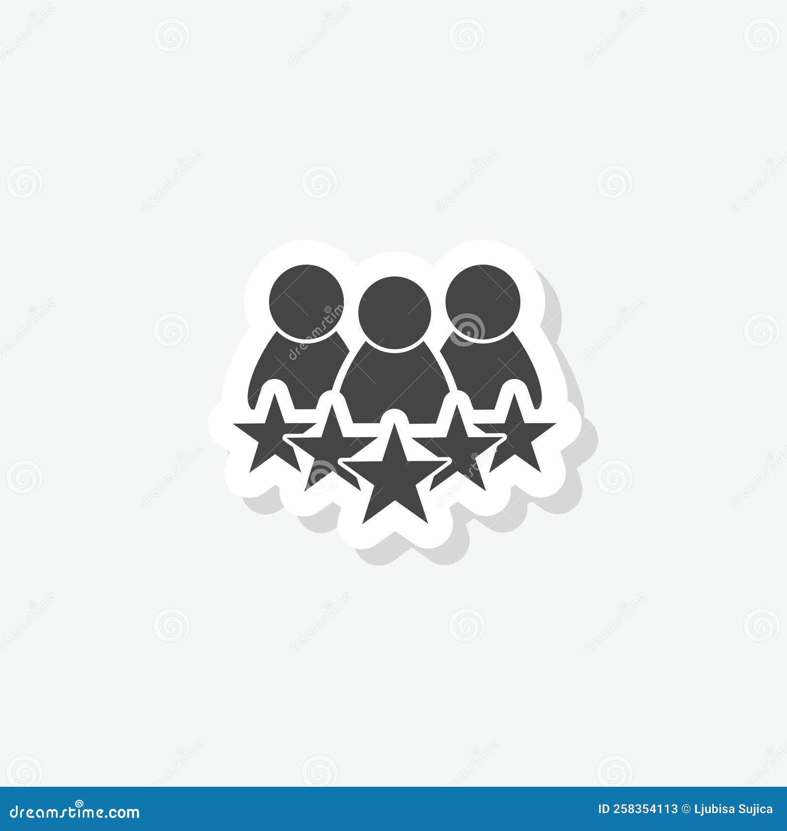 Experience Qualification Team Icon Sticker Isolated on White Background ...