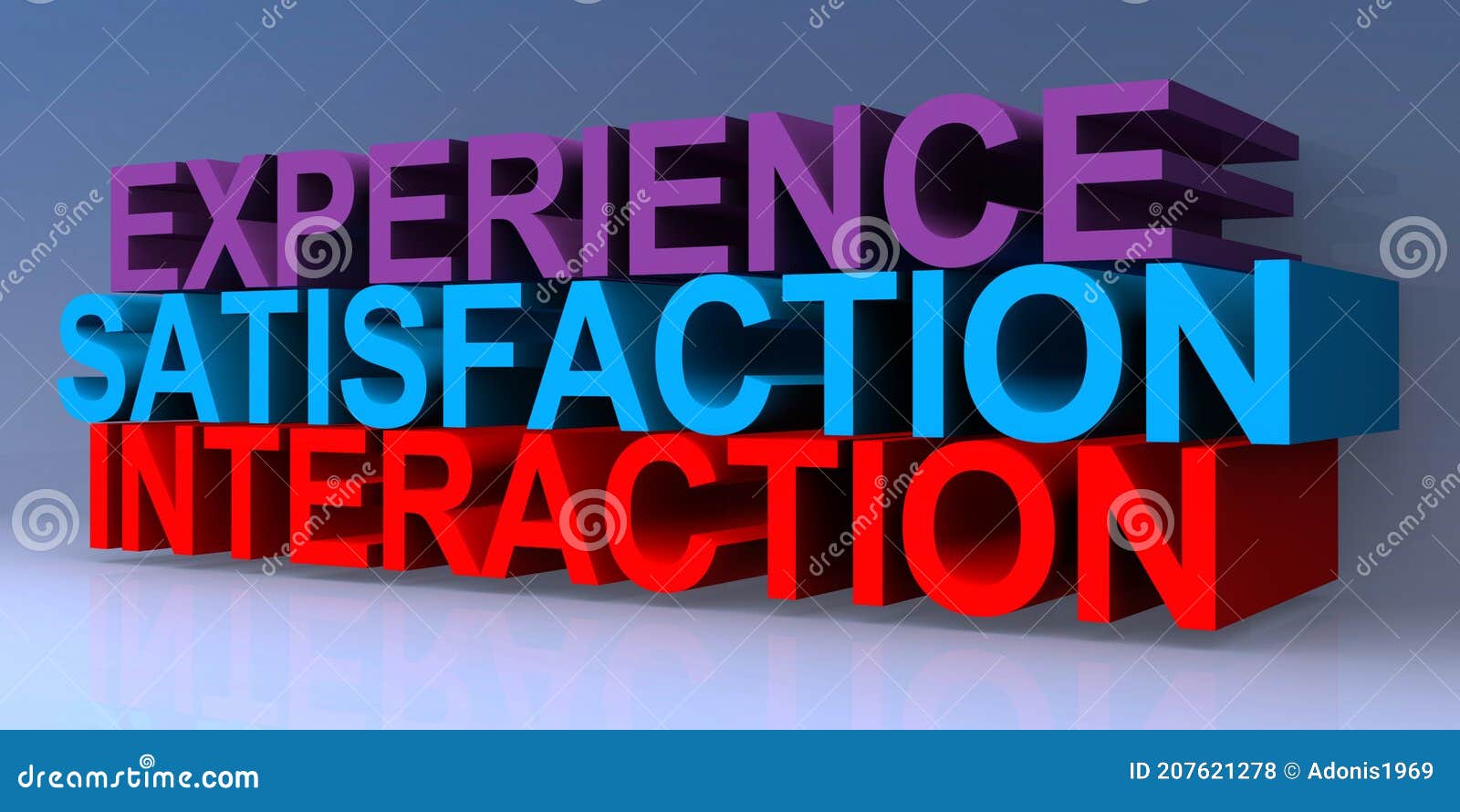 Experience Satisfaction Interaction on Blue Stock Illustration ...