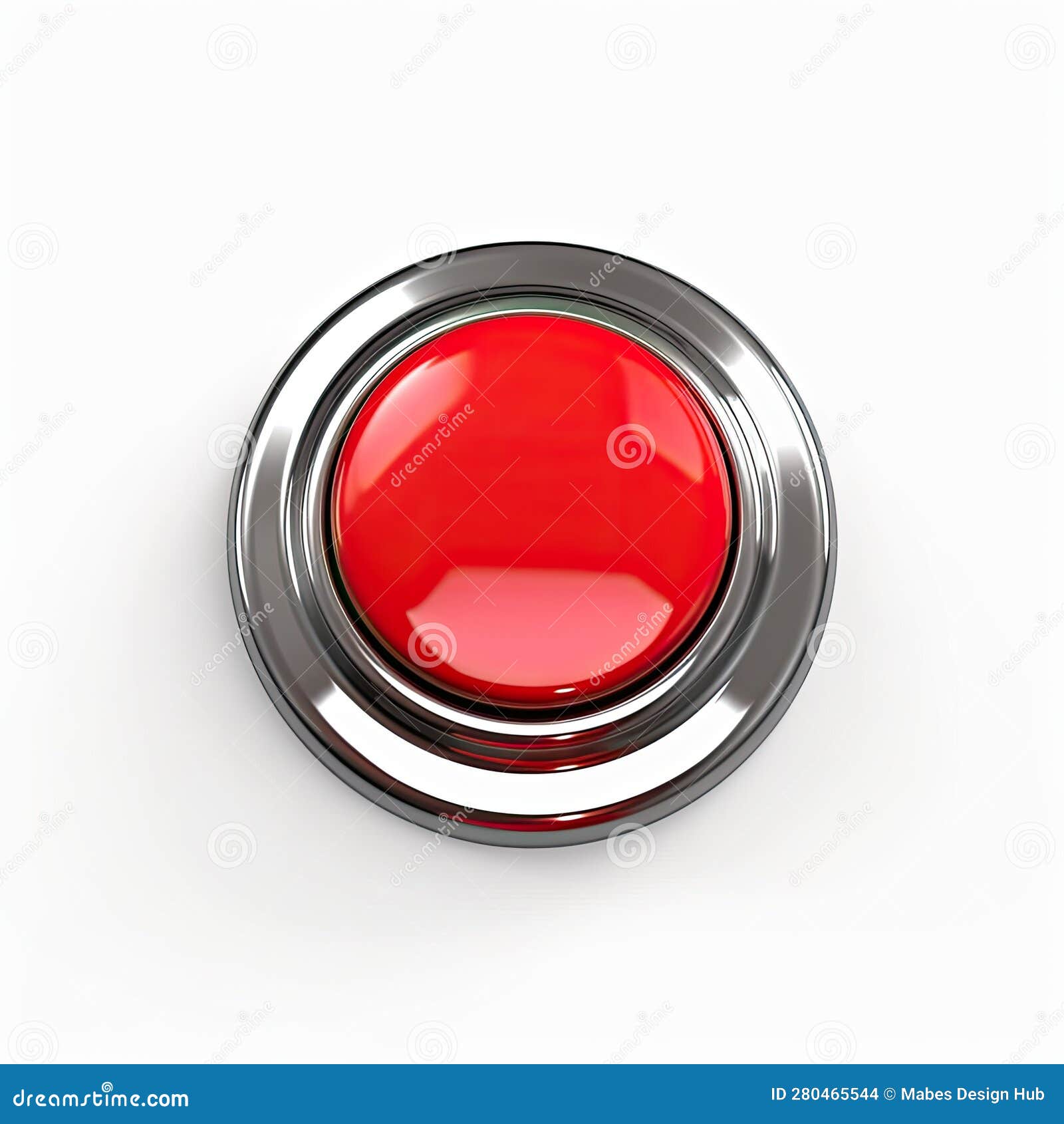 Seamless Interaction: Red Round Push Button With Metallic Border On ...