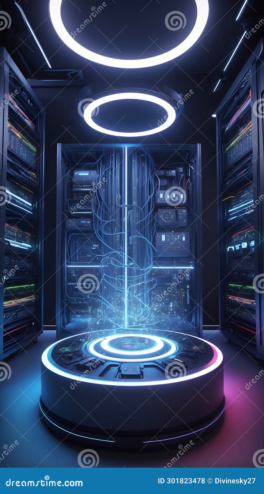 Tech Revolutions: QuantumQuotient S 3D Data Alchemy. AI Generate Stock ...