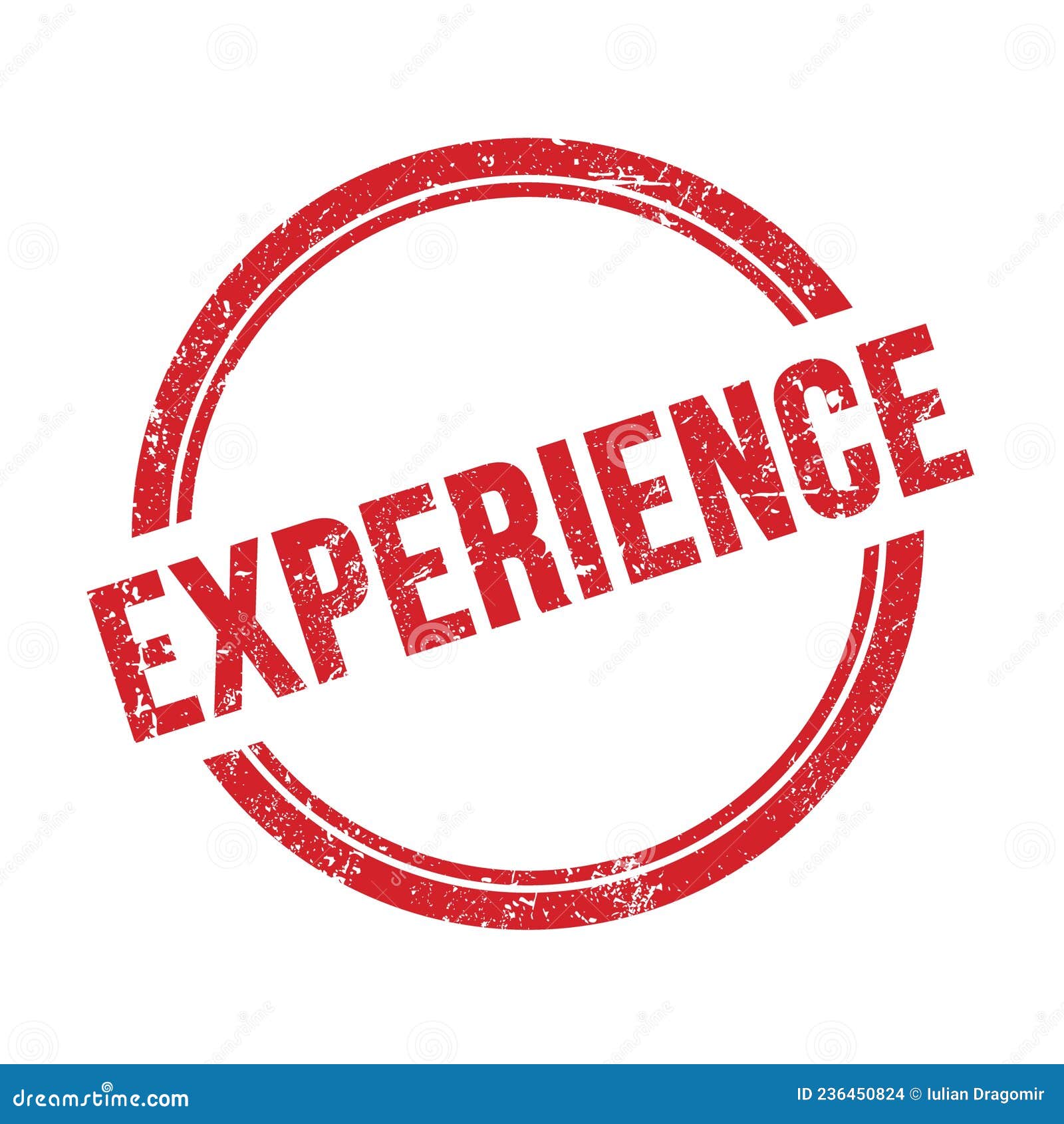 EXPERIENCE Text Written on Red Grungy Round Stamp Stock Illustration ...