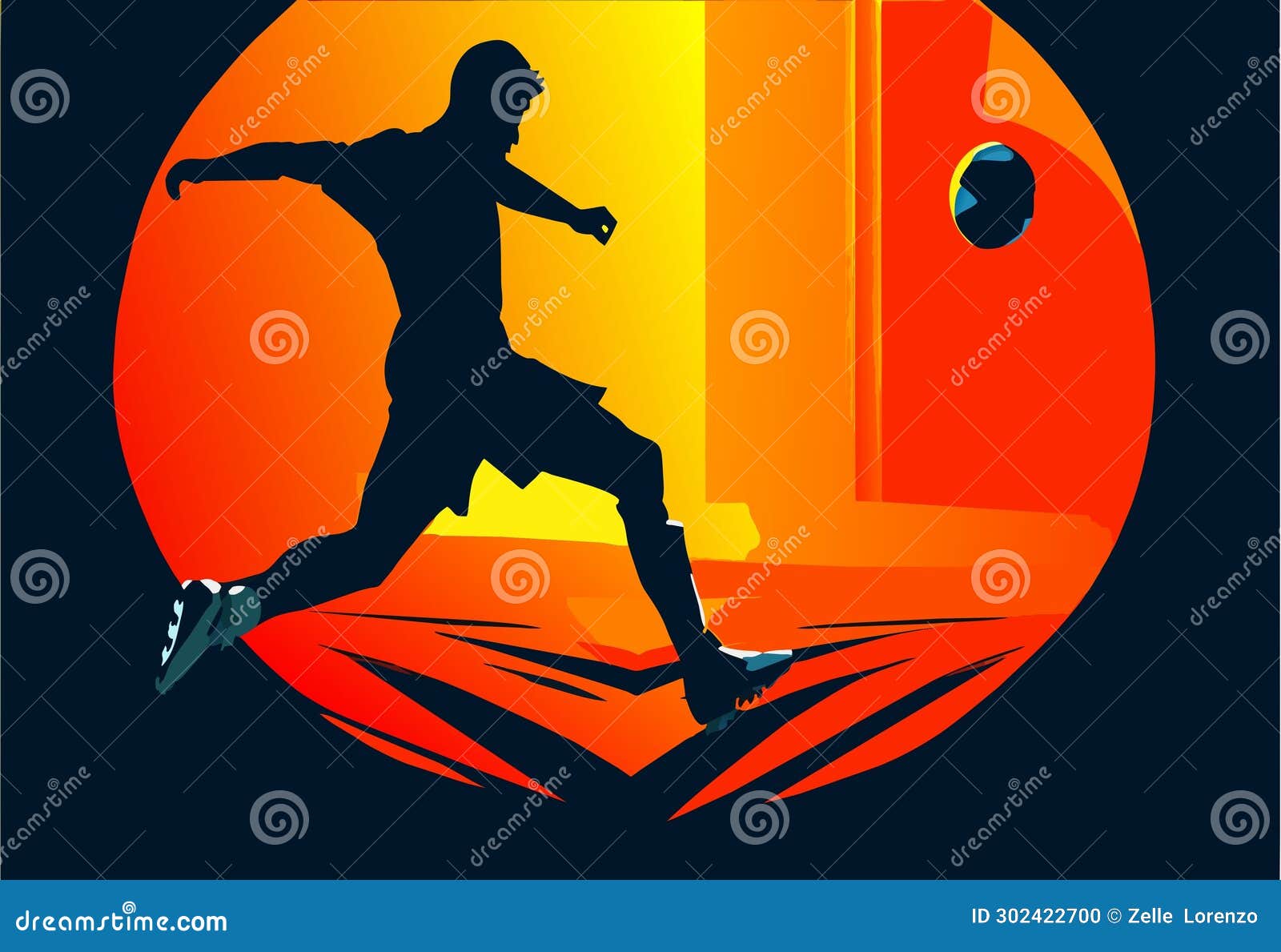 Soccer Silhouette: Dynamic Action in the Shadows Stock Illustration ...