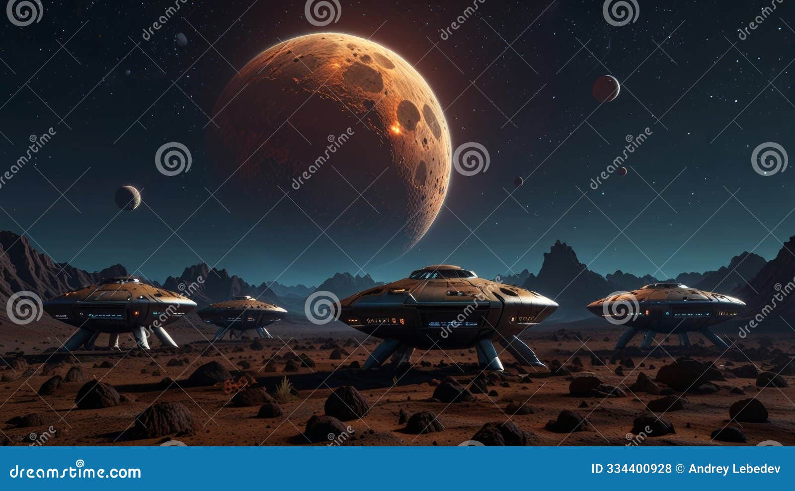 Giant Extraterrestrial Aliens Spaceship Fly Above The Earth, Ufo With ...