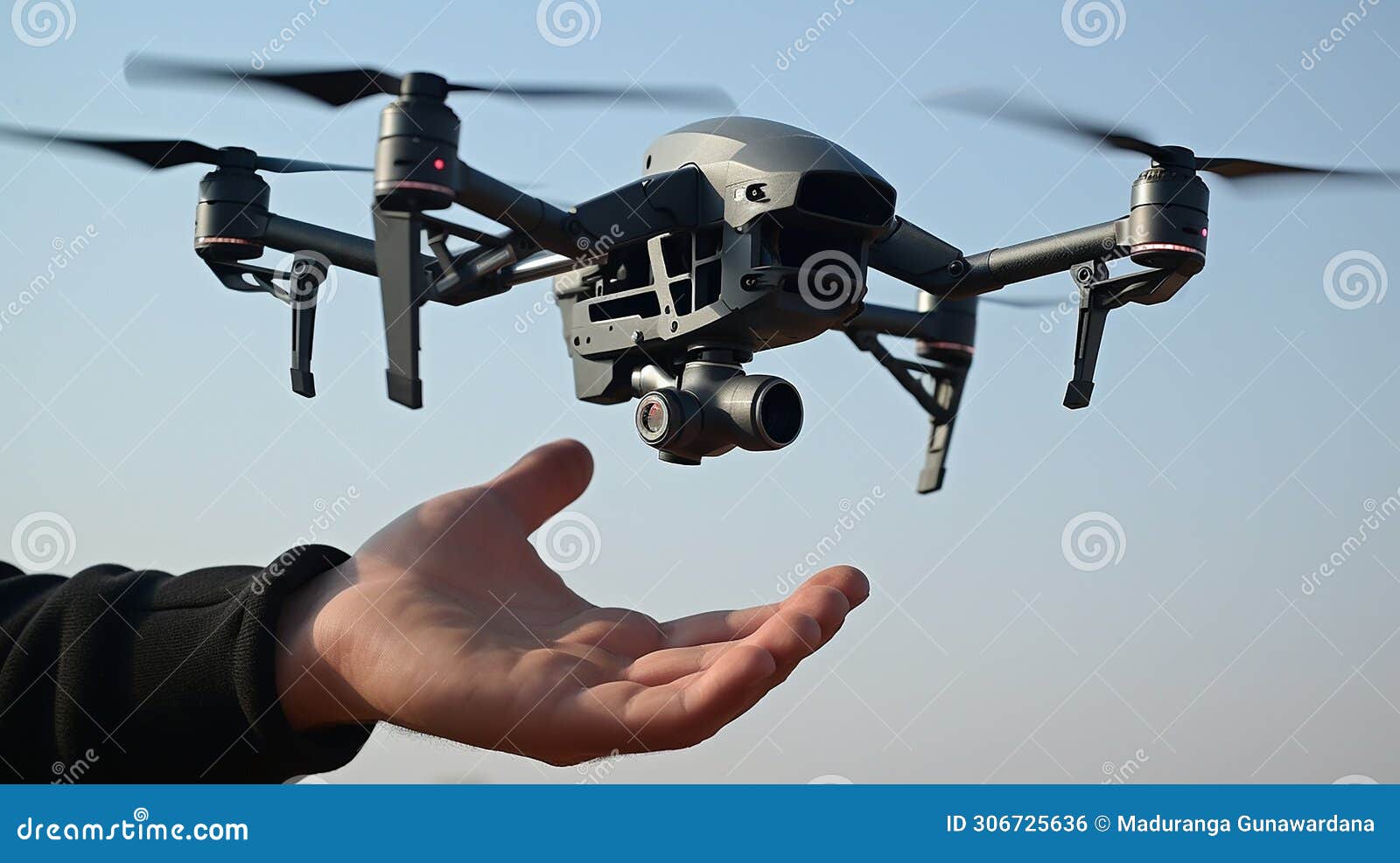 High Resolution Drone Taking Off from Hand - Photorealistic Aerial ...