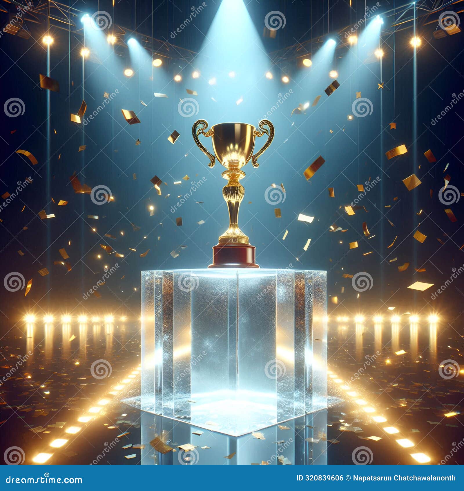 Trophy Showcase: Podium of Achievement and Congratulations, Generative ...