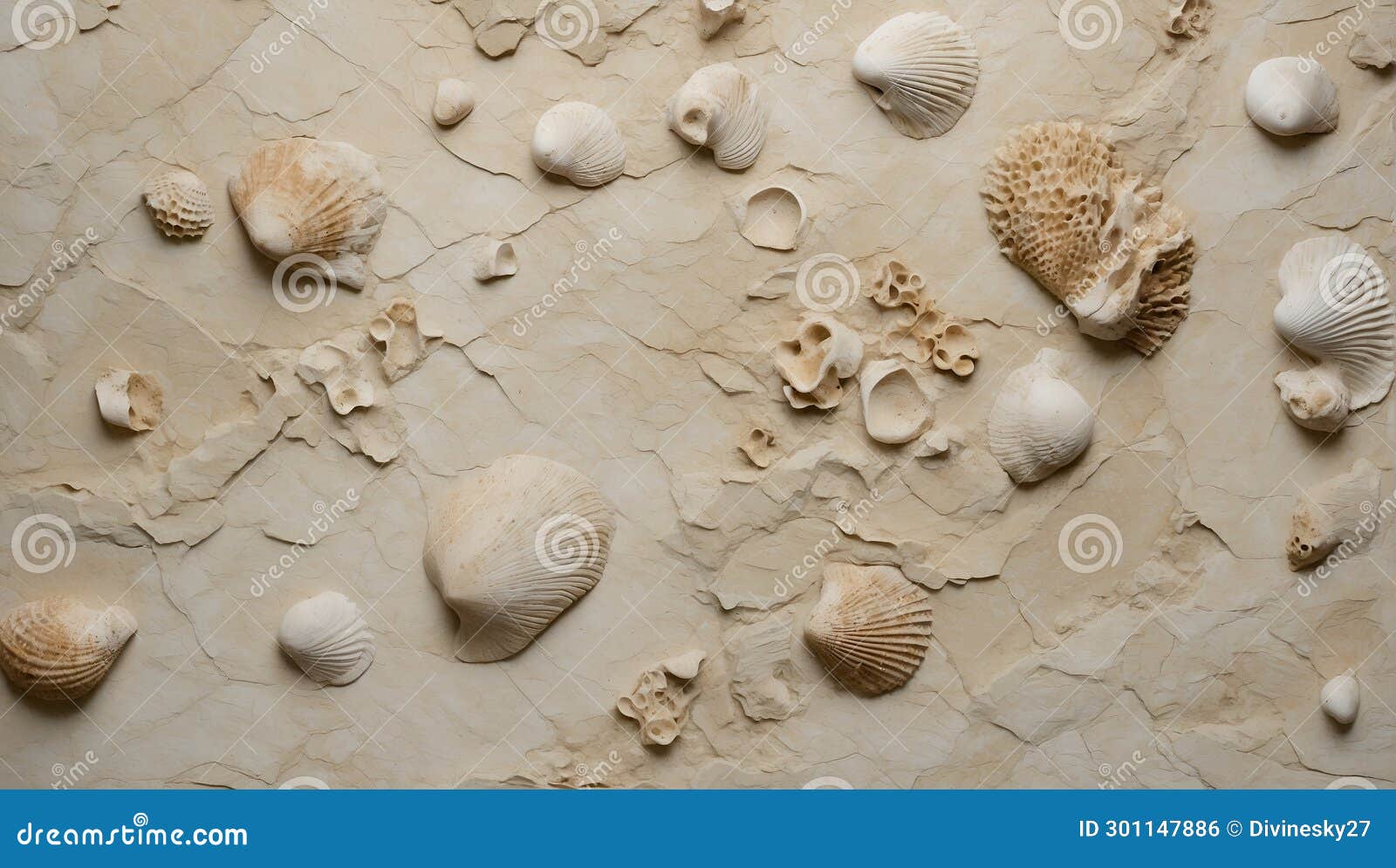 Seashell Elegance: Fossilized Limestone Background. AI Generate Stock ...