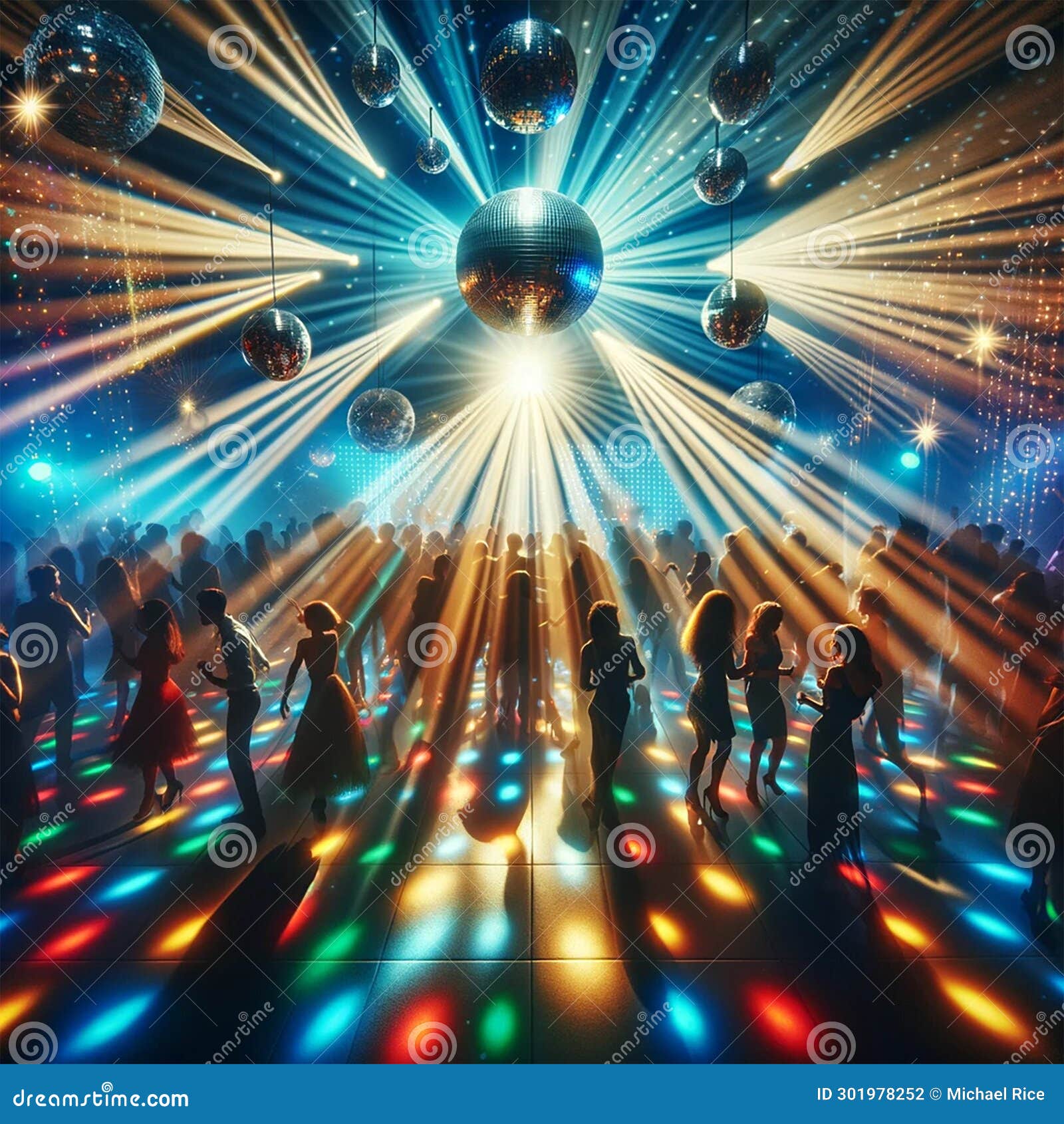 Dance Under the Lights: Disco Extravaganza in Full Swing Stock Photo ...