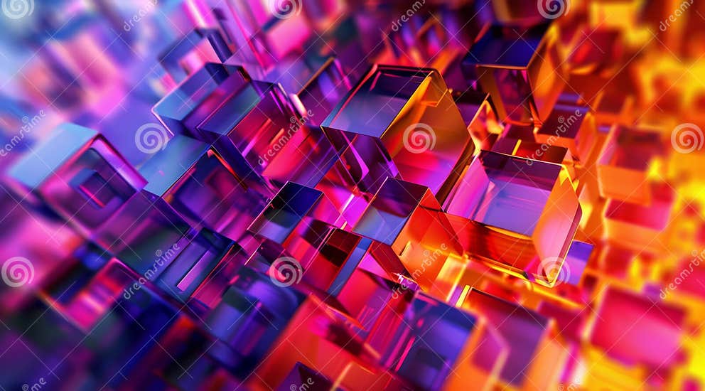 Experience Vibrant Abstract 3D Cubic Structures with Dynamic Lighting ...