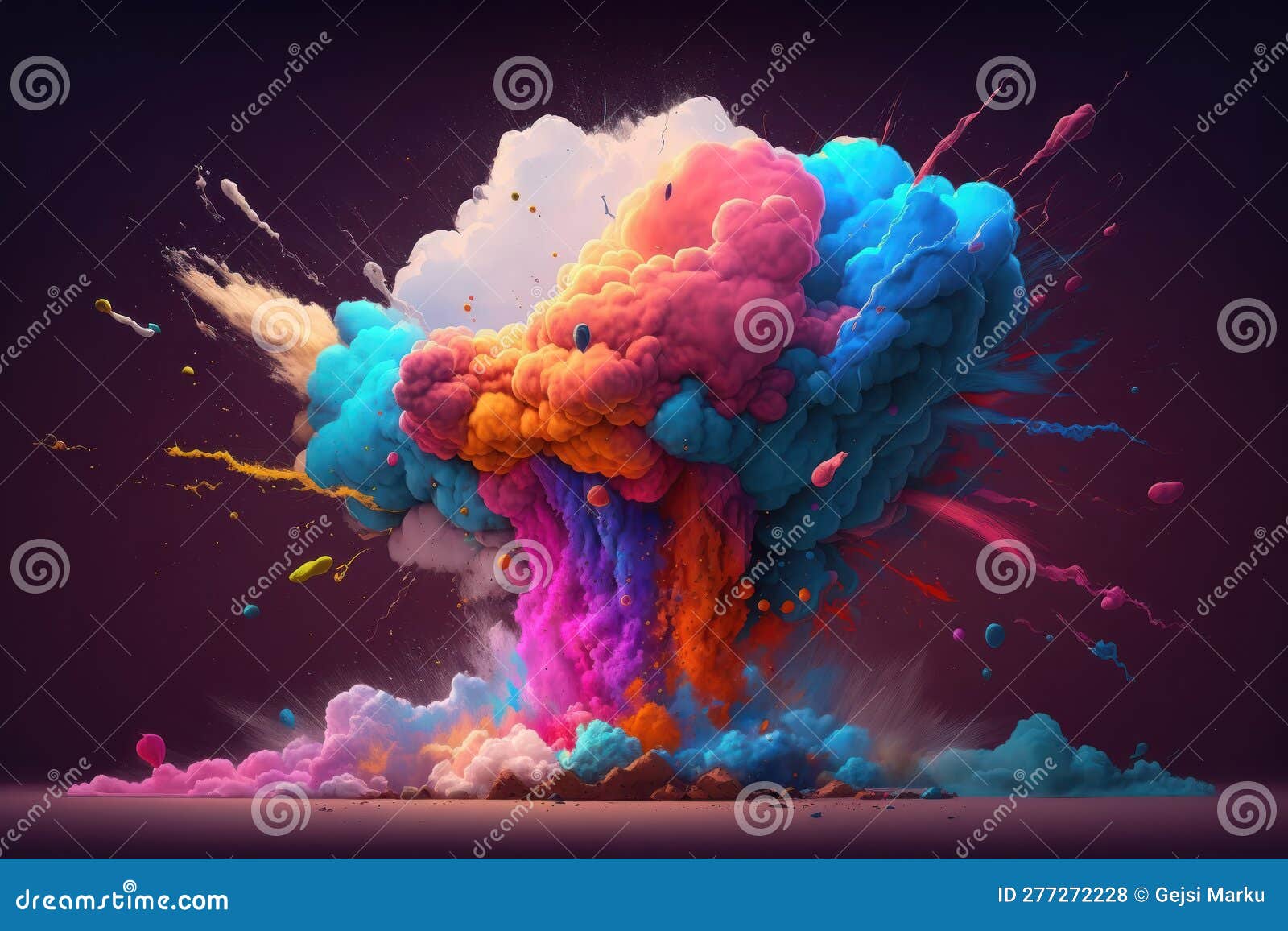 Artistic Outburst: Exploding Colors in Motion - Generative AI Stock ...