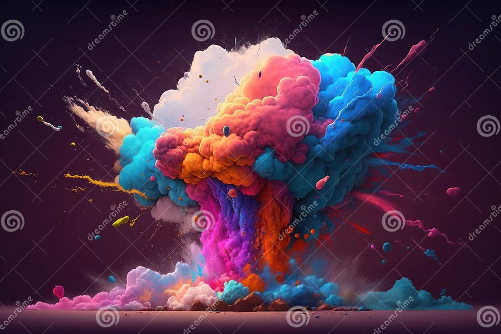 Artistic Outburst: Exploding Colors in Motion - Generative AI Stock ...