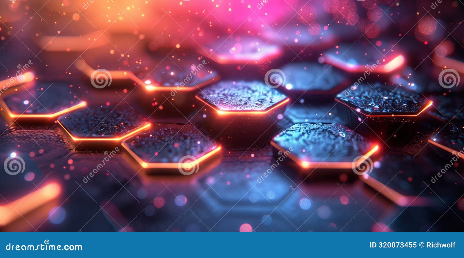 Experience a Vibrant Visual Delight with a Hex Grid Featuring Glowing ...