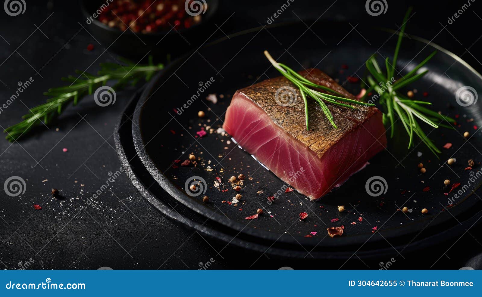 Experience the Visual Delight of a Perfectly Cooked Tuna Filet, a ...