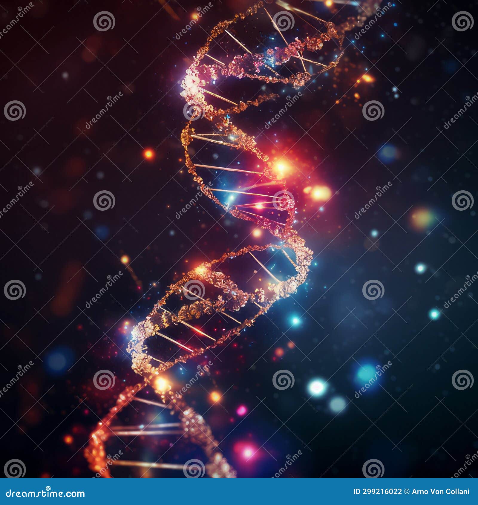 Genetic Symphony: Dissolving Human DNA Strand Amidst Bokeh Elegance ...