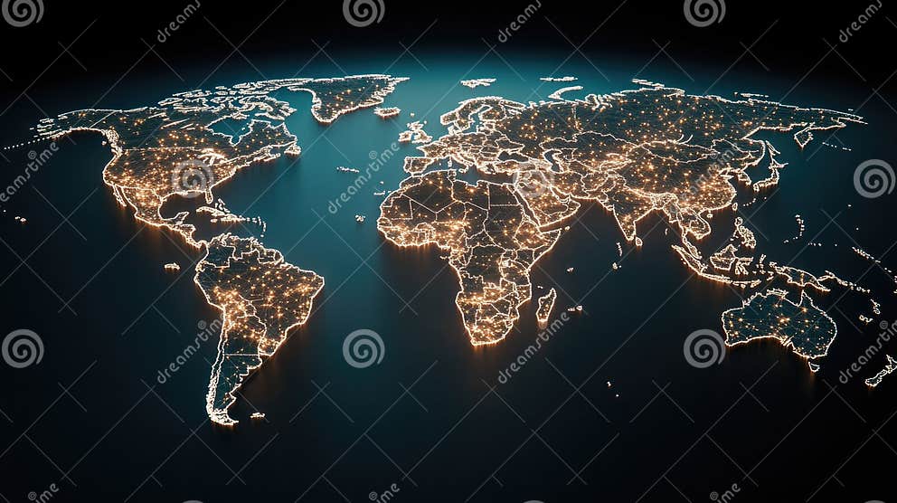 Experience a Visual Representation of a Global Network Connection Map ...