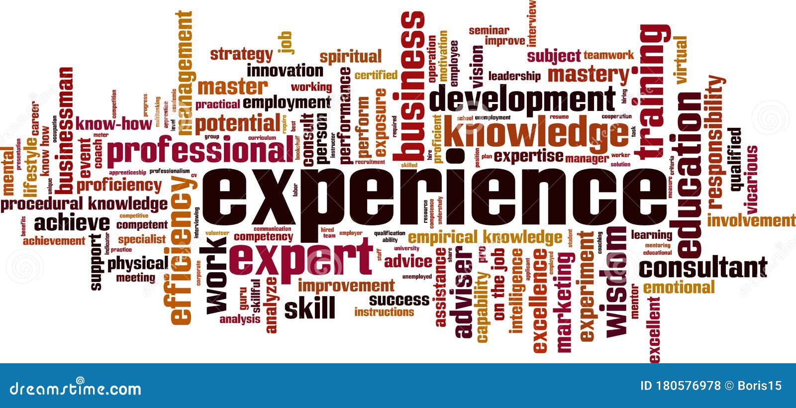 Experience word cloud stock vector. Illustration of plan - 180576978