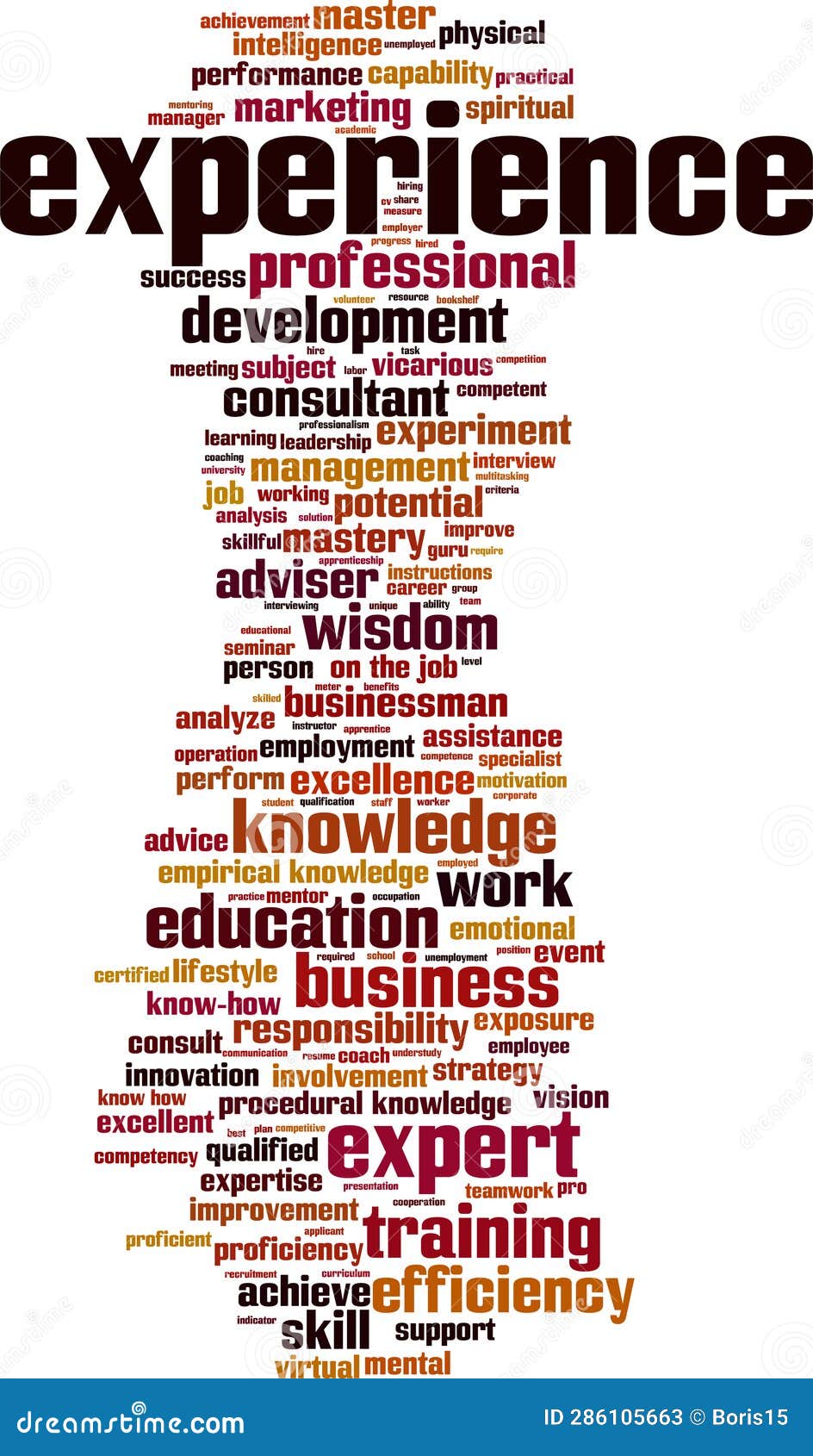 Experience word cloud stock vector. Illustration of exposure - 286105663